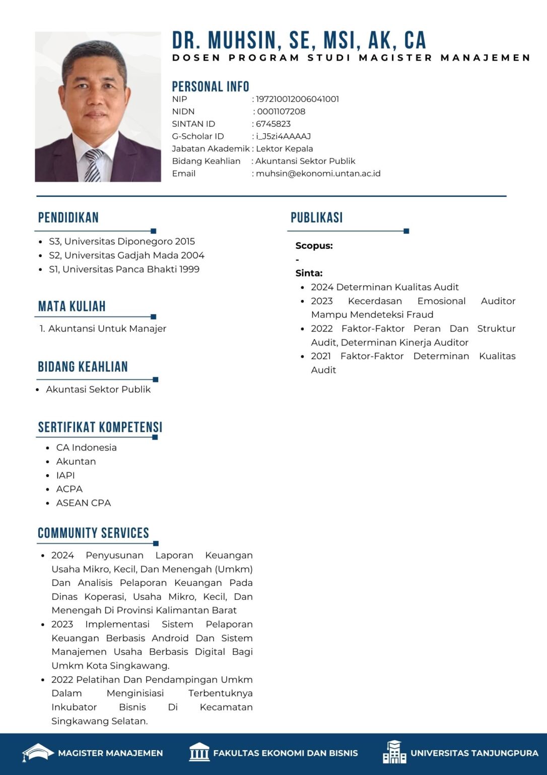 Dr. Muhsin, SE, MSi, AK, CA